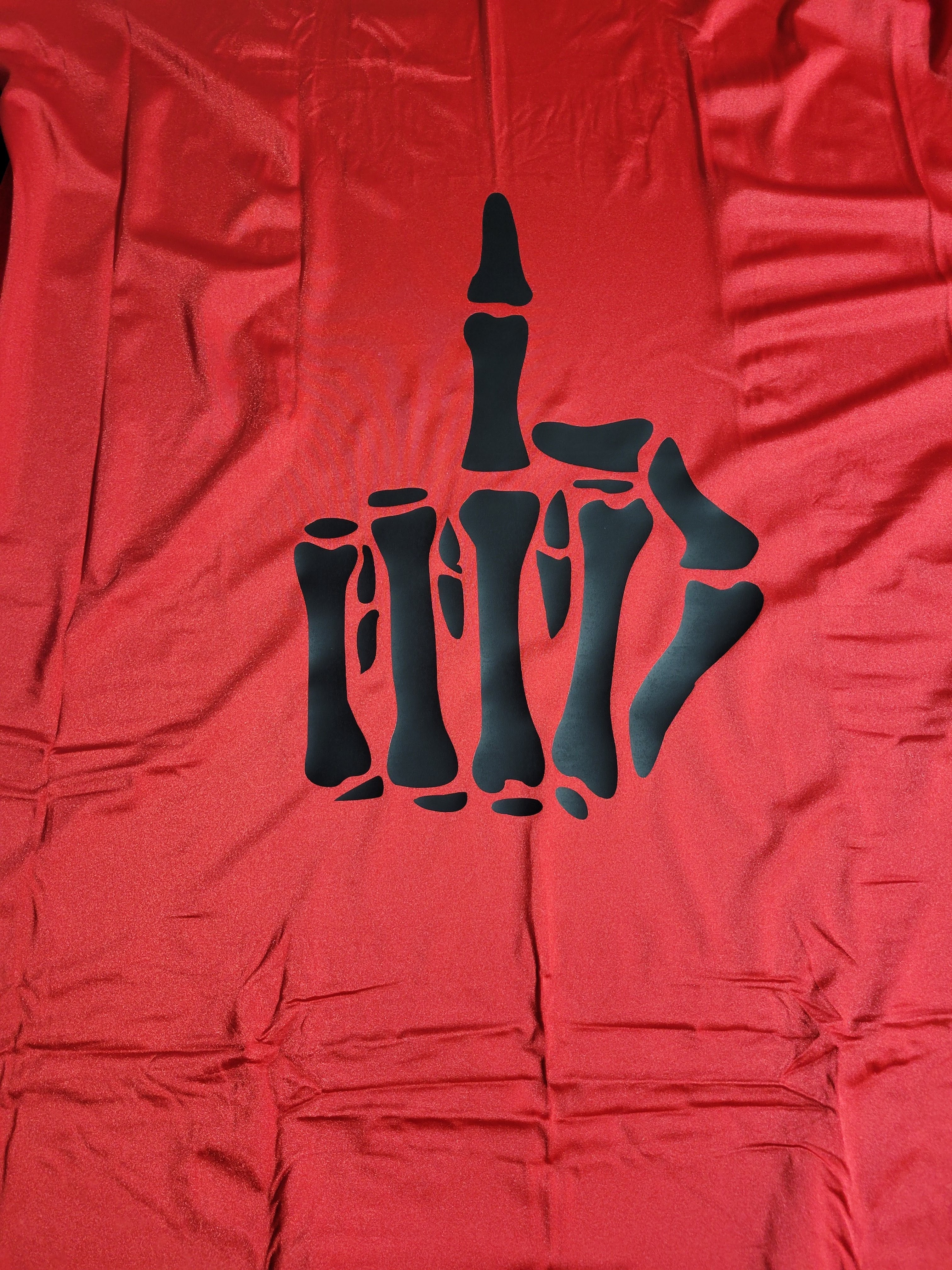 Red with Black Skeleton Middle Finger | More Shade